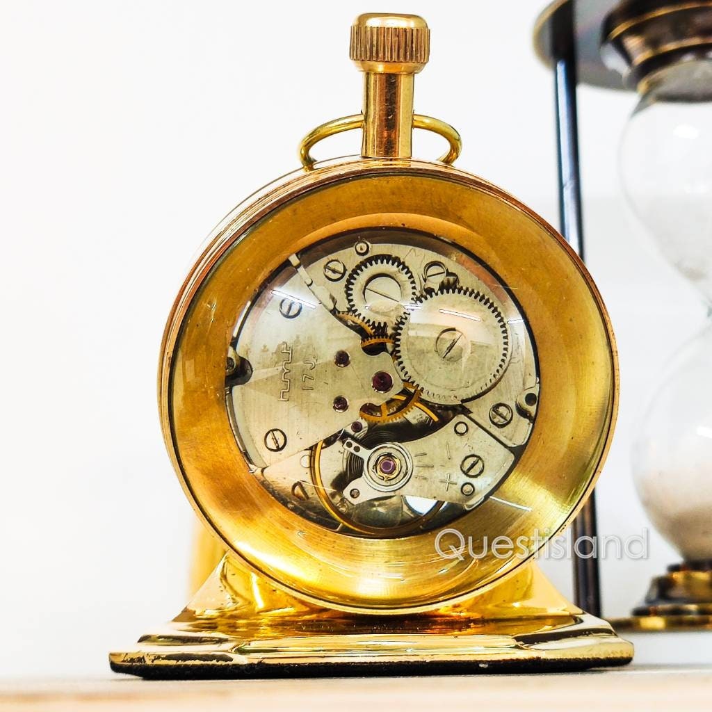 Clock Vintage Mechanical Brass Table Desk Mini Clock Watch - Etsy
