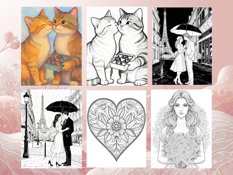 Love in Bloom A Valentines Colouring Book Printable Pages PDF - Etsy UK