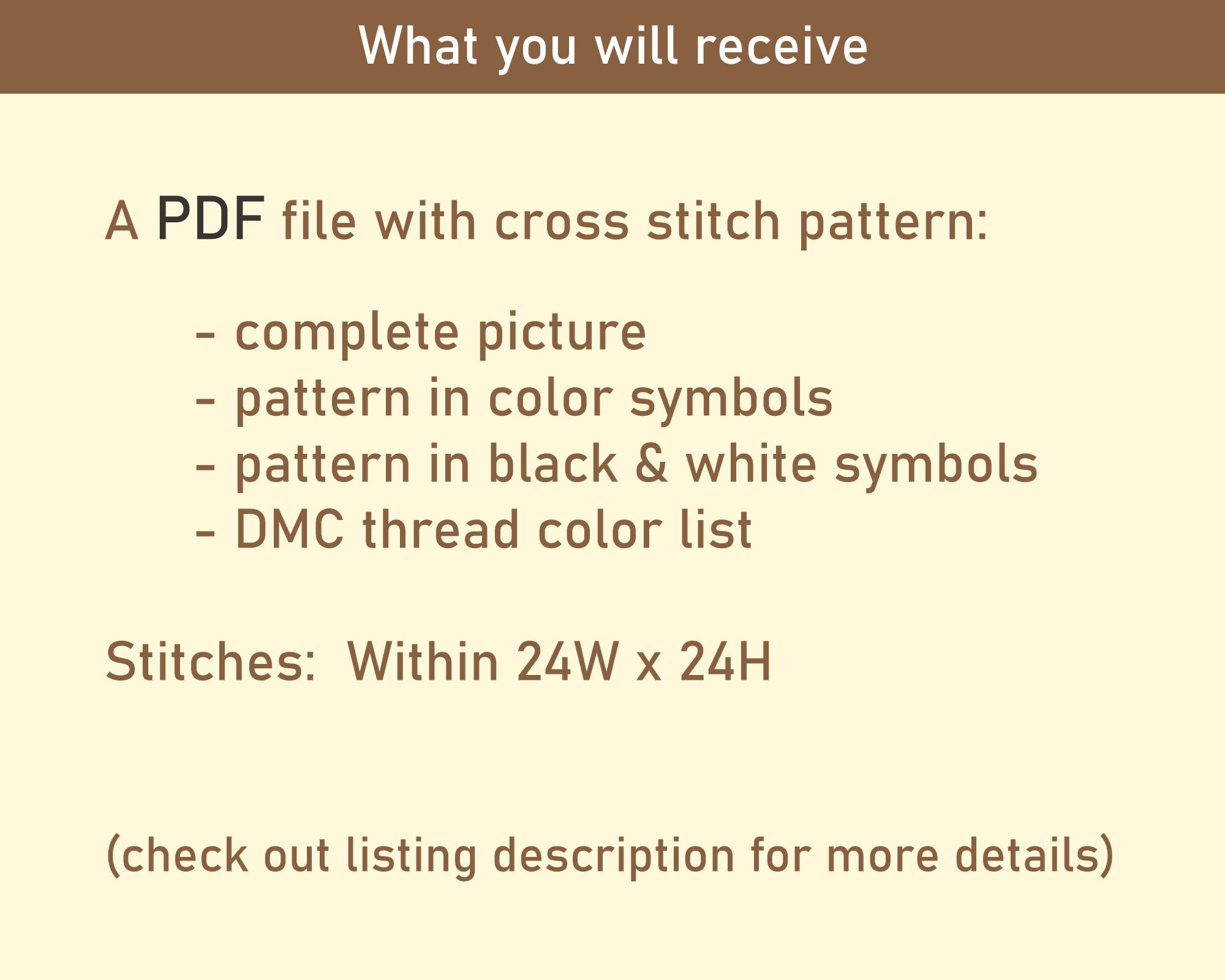 Mini Size Cross Stitch Pattern Symbols Chart and DMC Thread List ...