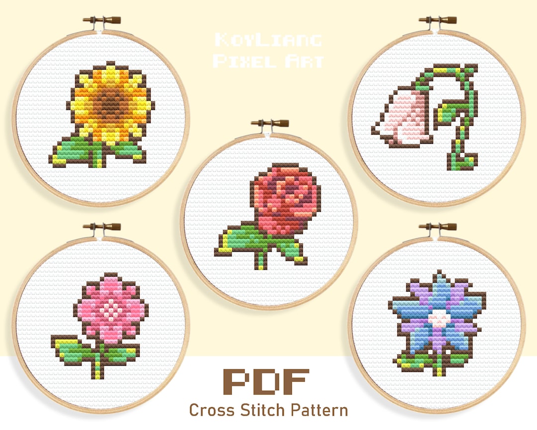 Mini Size Cross Stitch Pattern Symbols Chart and DMC Thread List ...