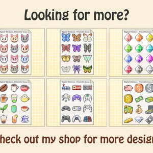 Japanese Style Digital Stickers in PNG Format, Cute Printable Graphics ...