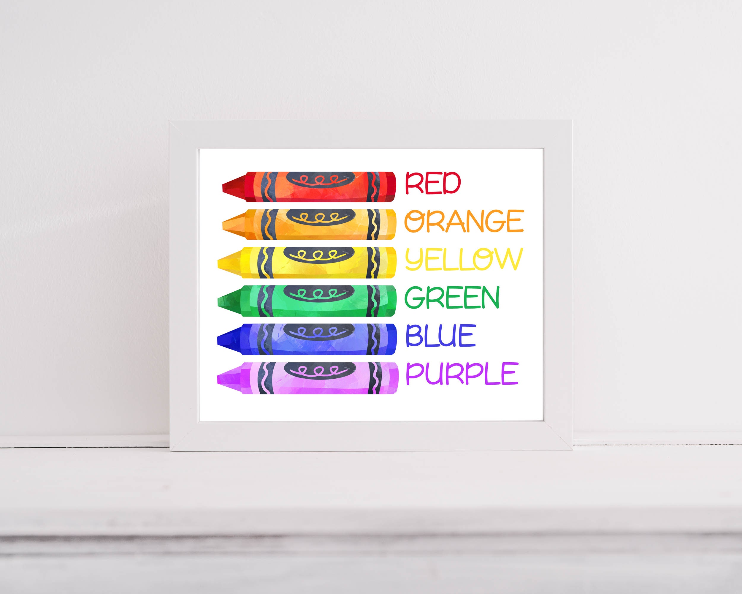 Nursery & Kids Alphabet Crayon Printable Art Primary Colors Instant ...