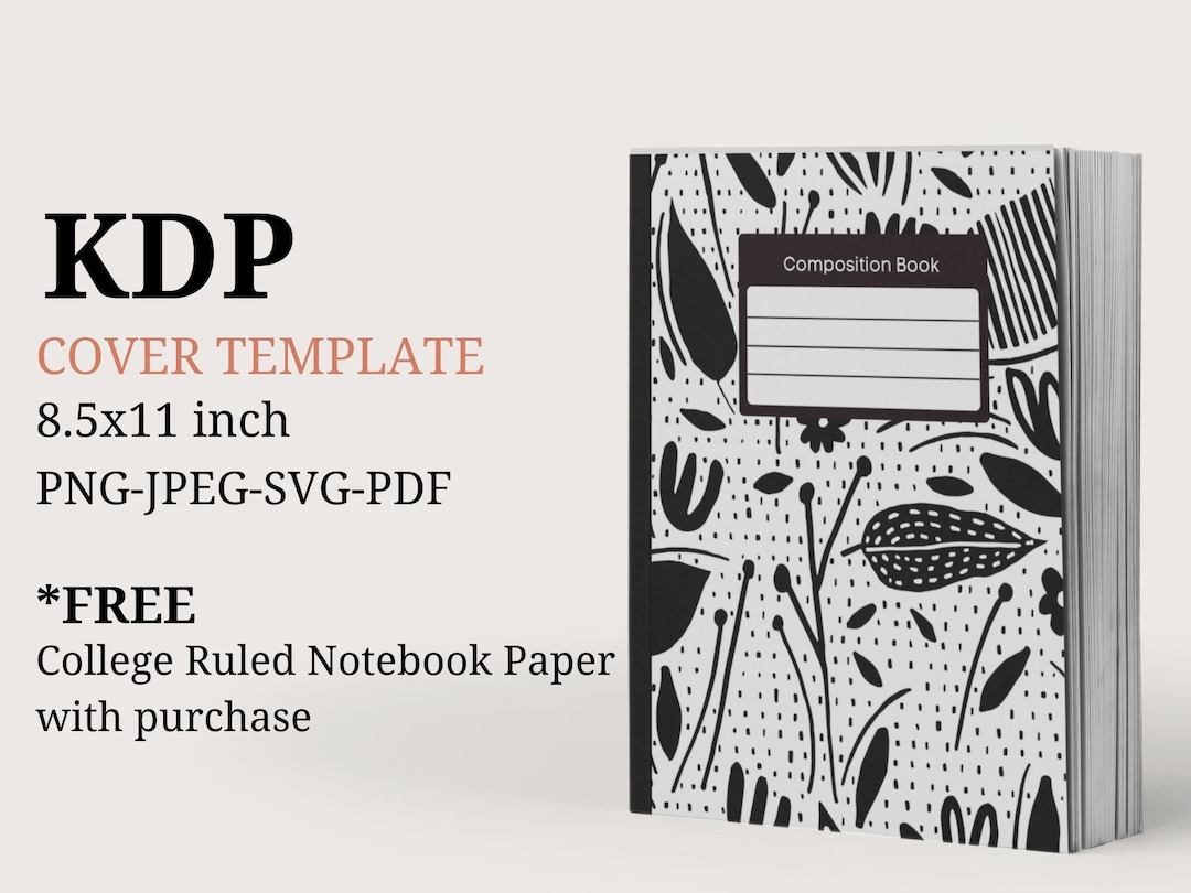 KDP Template Book Cover Template Composition Notebook Cover Digital ...