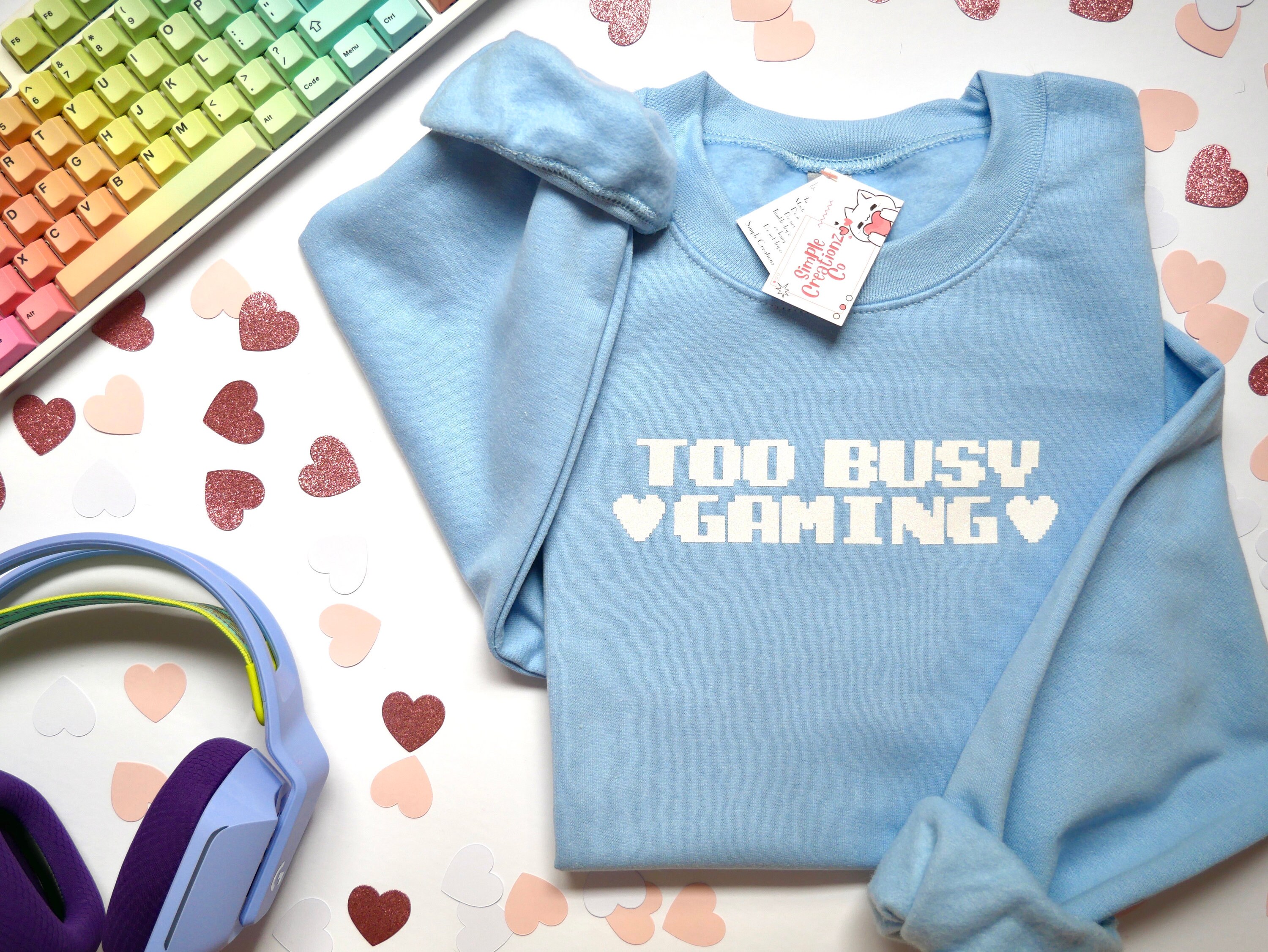 Blue Gamer Crewneck L Gamer Girl Gifts L Video Game Sweatshirt L Gamer ...