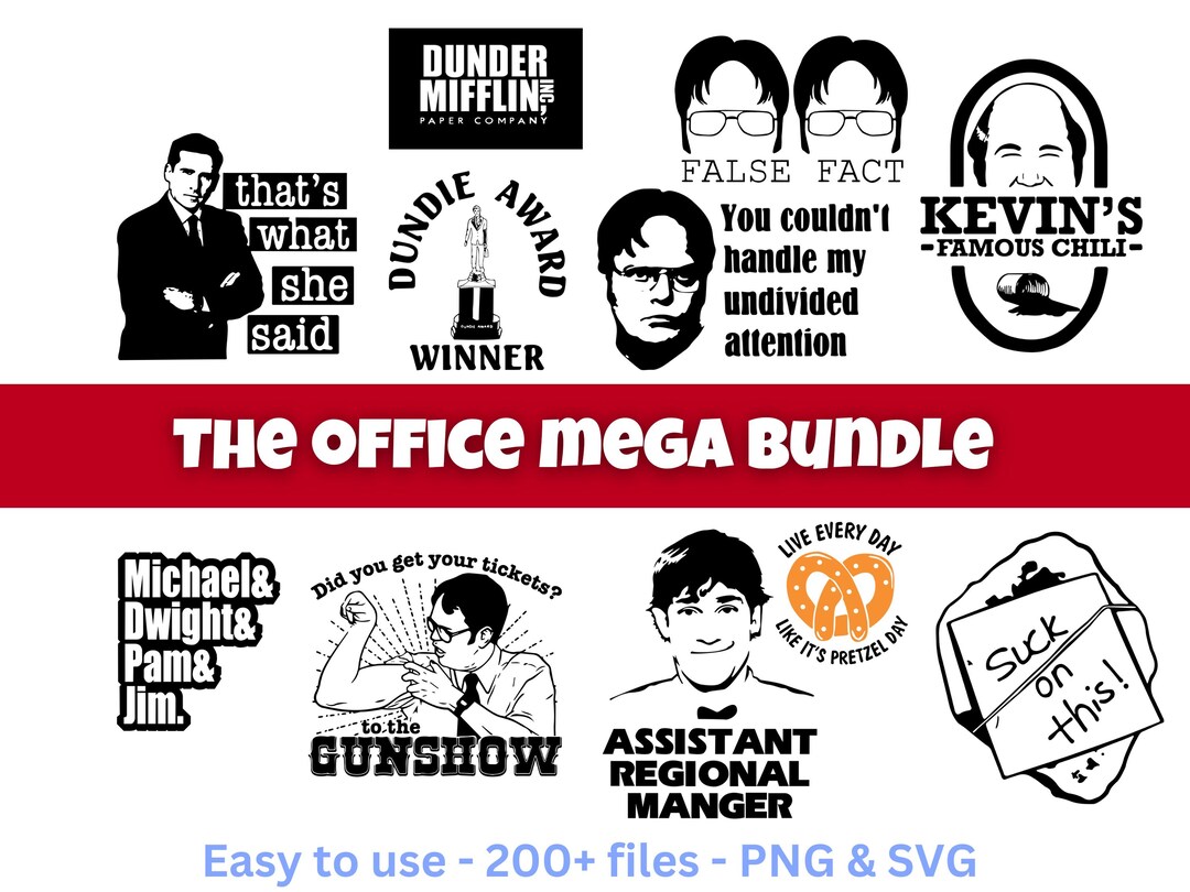The Office Clipart Files Mega Bundle With 200 Files PNG and SVG for ...