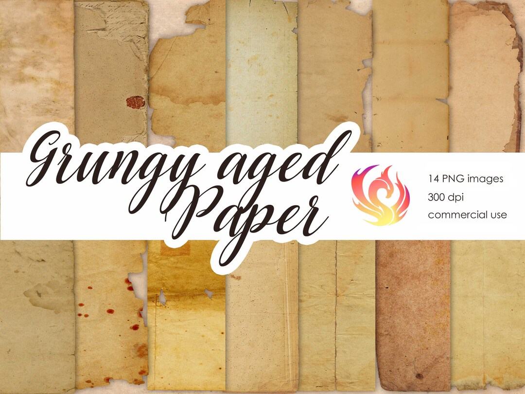 Vintage Grunge Edge Digital Papers, Aged Distressed Texture Backgrounds ...