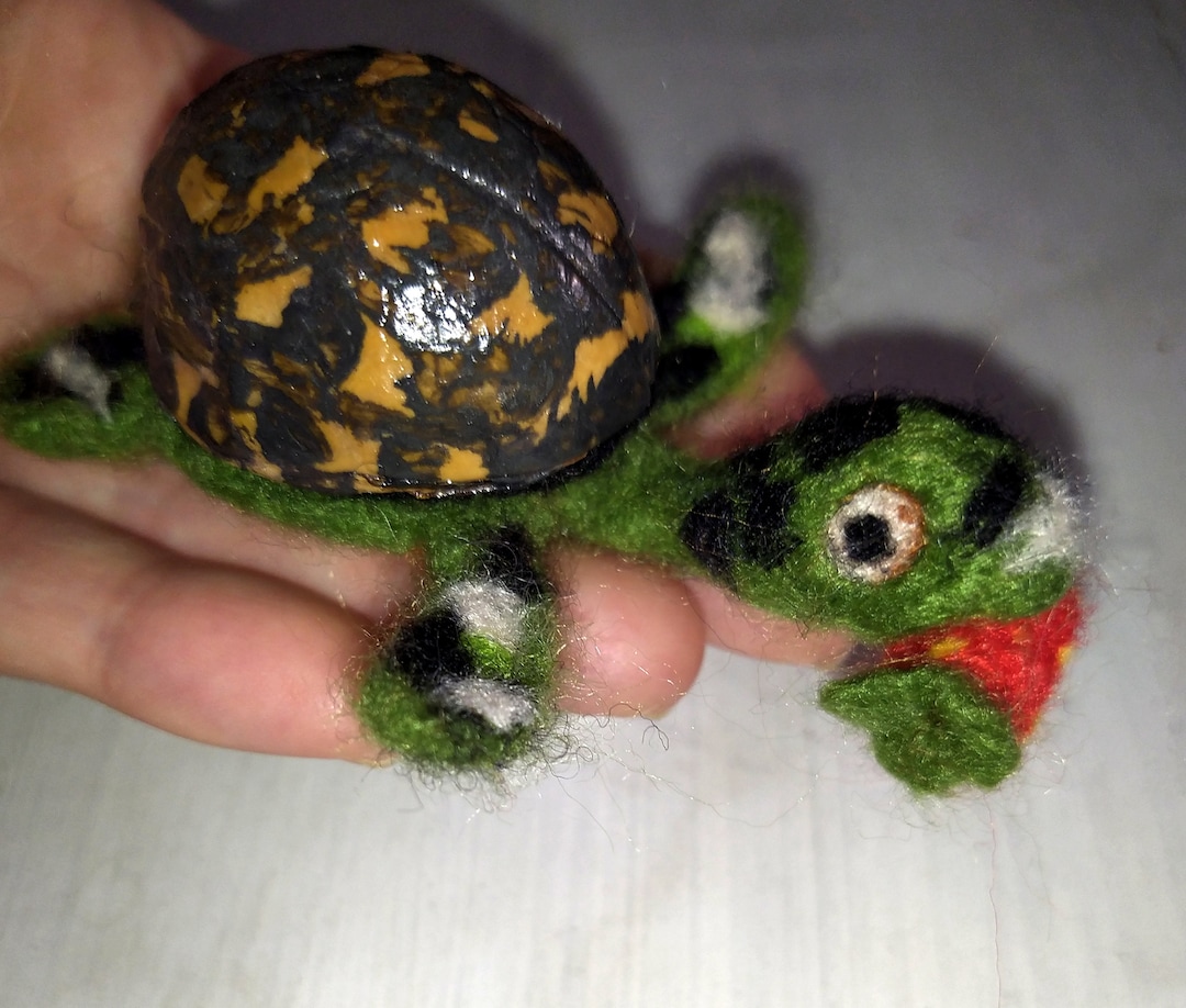 Needle Felted Turtle | Walnut Shell Ornament | Nature Lover / Needle ...