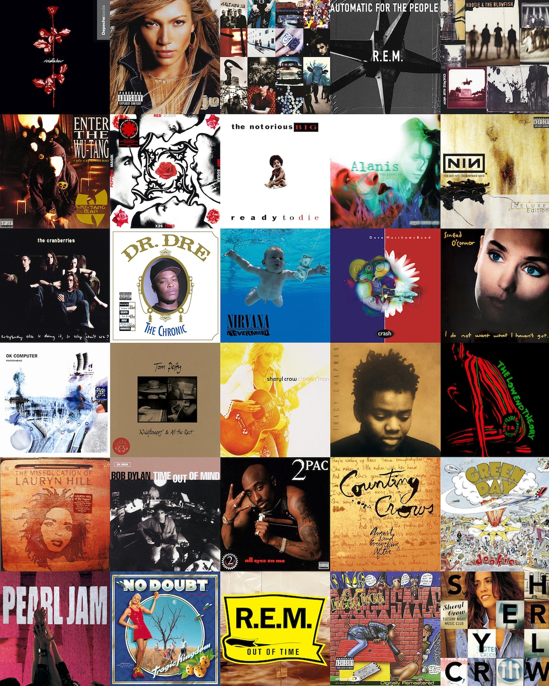 90s Vinyl Album Cover Poster, Music Wall Art Print, Instant Download ...