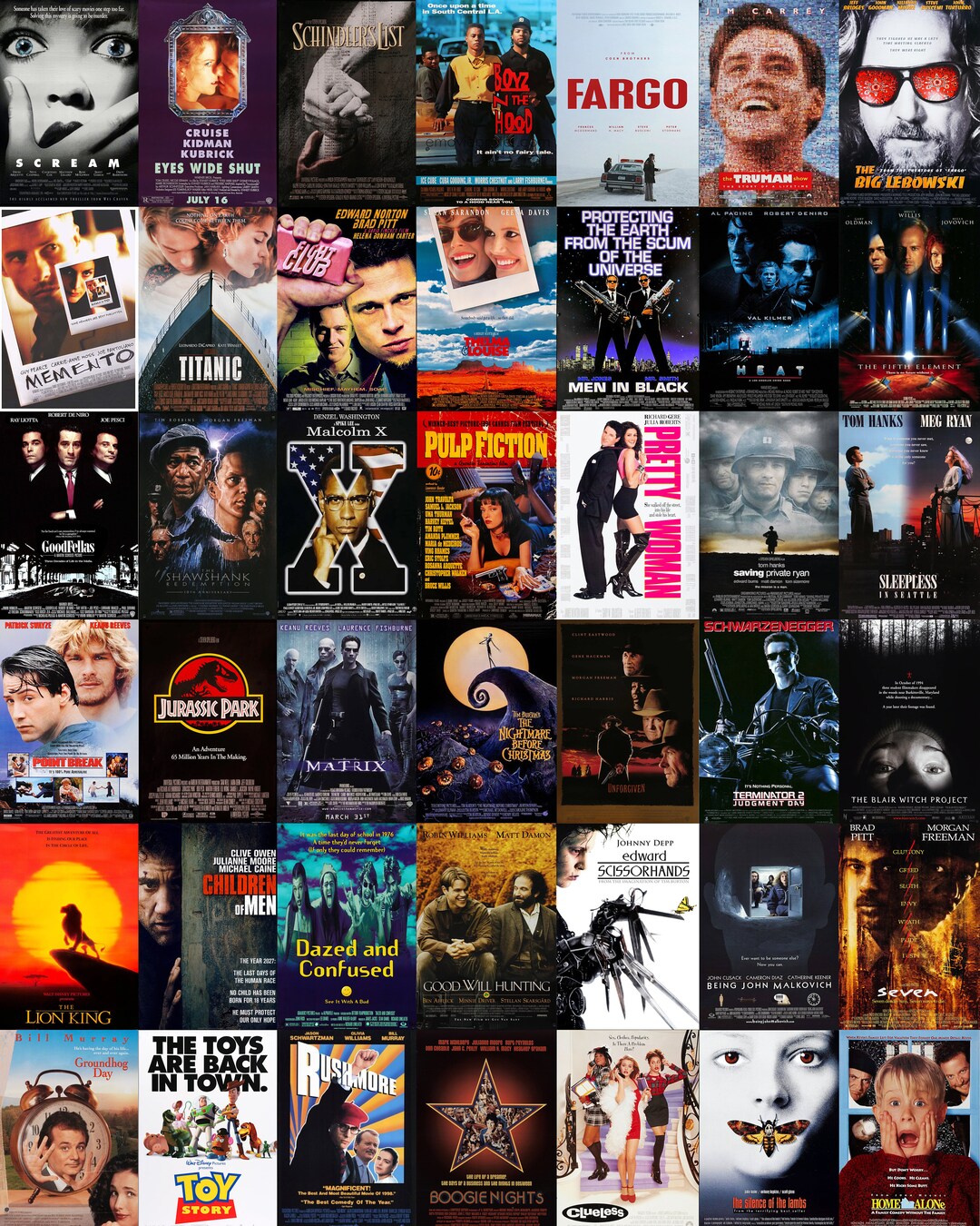 90s Movie Posters, Music Wall Art Print, Instant Download, Indie Room ...