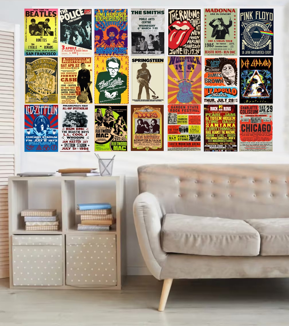 Vintage Concert Posters Poster Making Kit, Retro Band Poster, Vintage ...