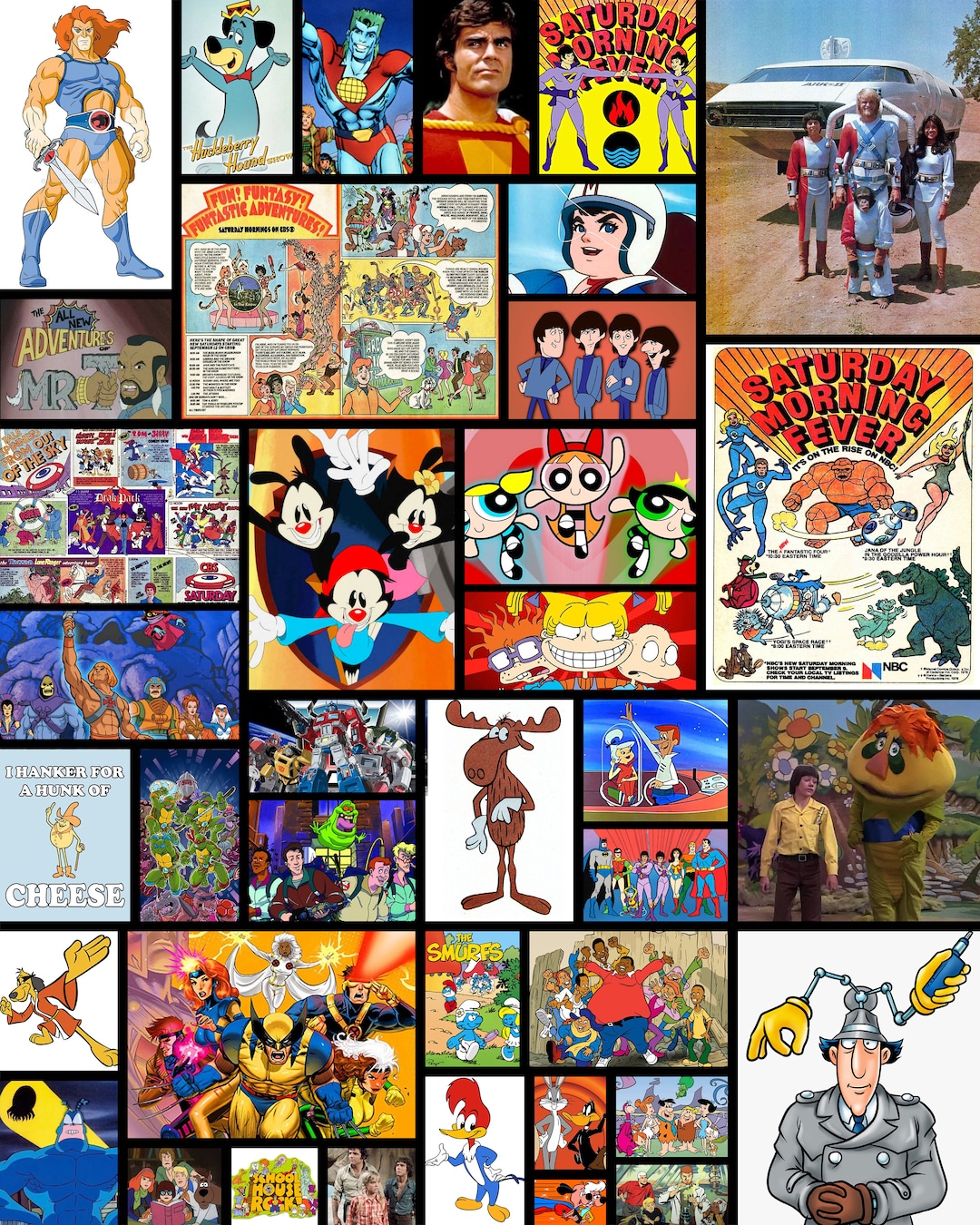 Saturday Morning Cartoons Retro Poster, Retro Wall Art Print, Instant ...