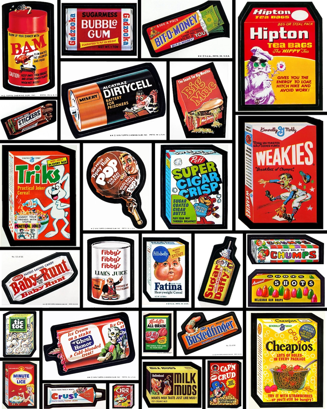 Wacky Packages 70s Retro Poster, Retro Wall Art Print, Instant Download ...