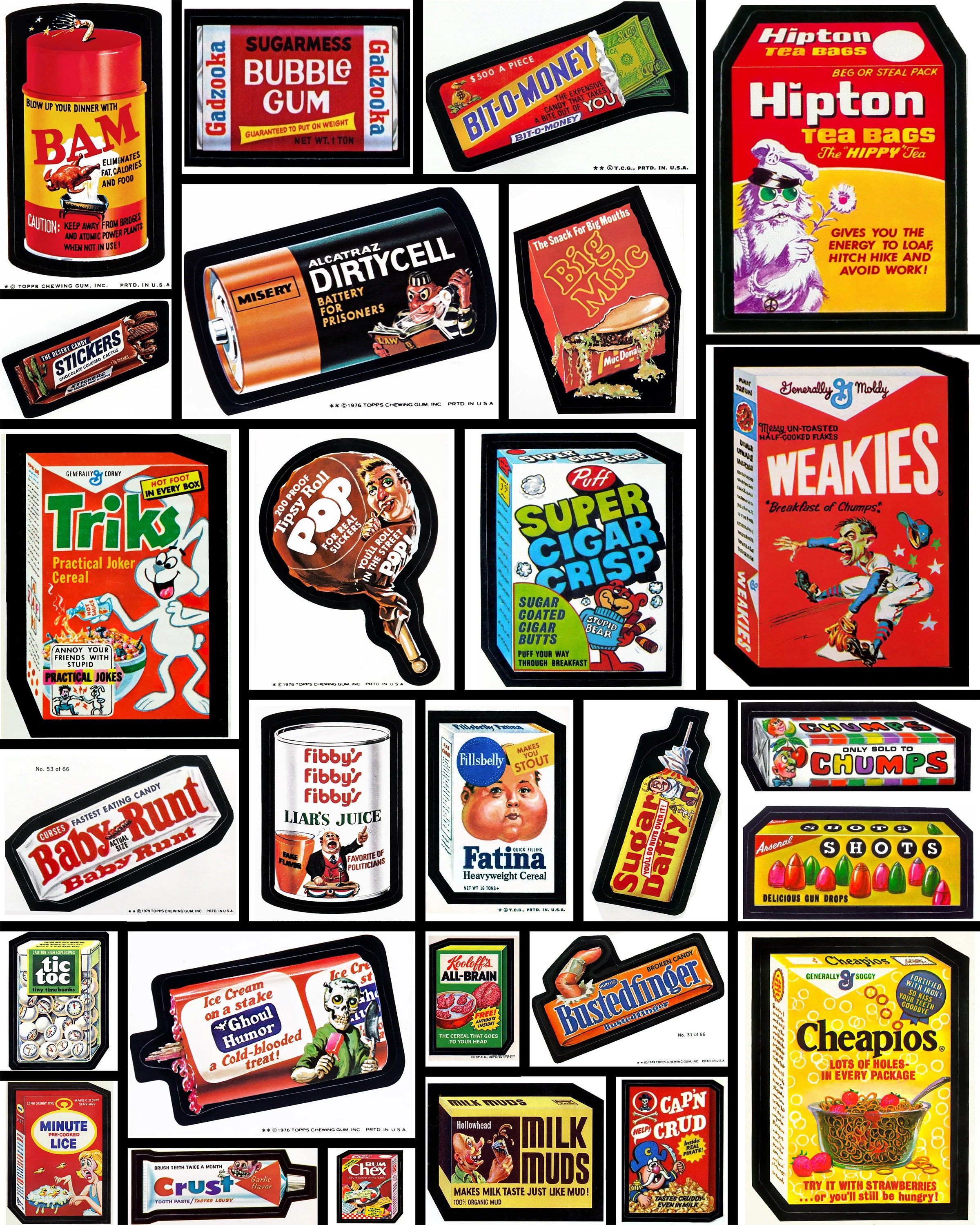 Wacky Packages 70s Retro Poster, Retro Wall Art Print, Instant Download ...