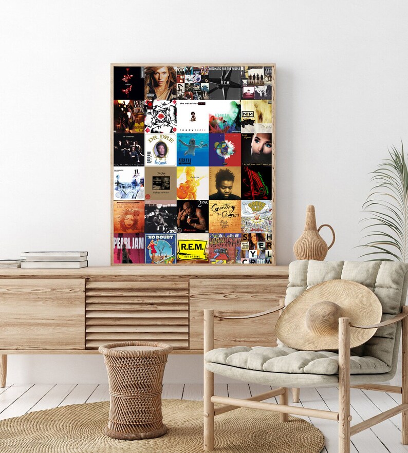 90s Vinyl Album Cover Poster, Music Wall Art Print, Instant Download ...