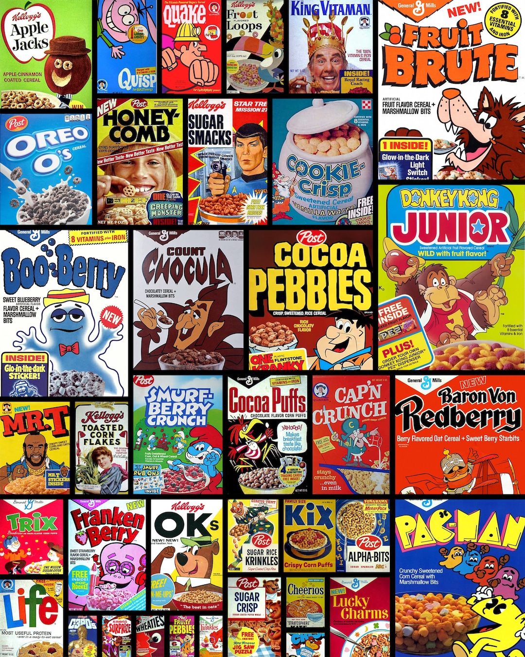 Cereal Pop-culture Vintage Poster, Retro Wall Art Print, Relive ...