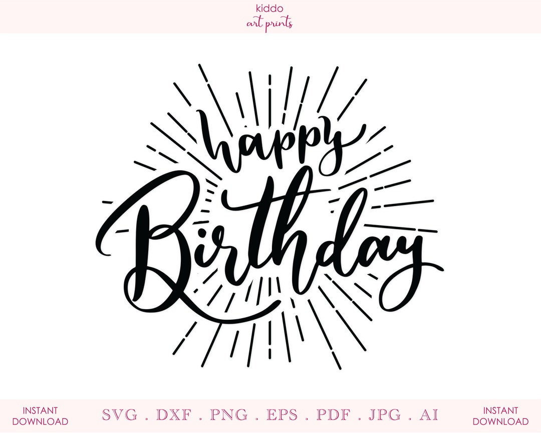 Happy Birthday SVG Party Sign Birthday Card Printable - Etsy