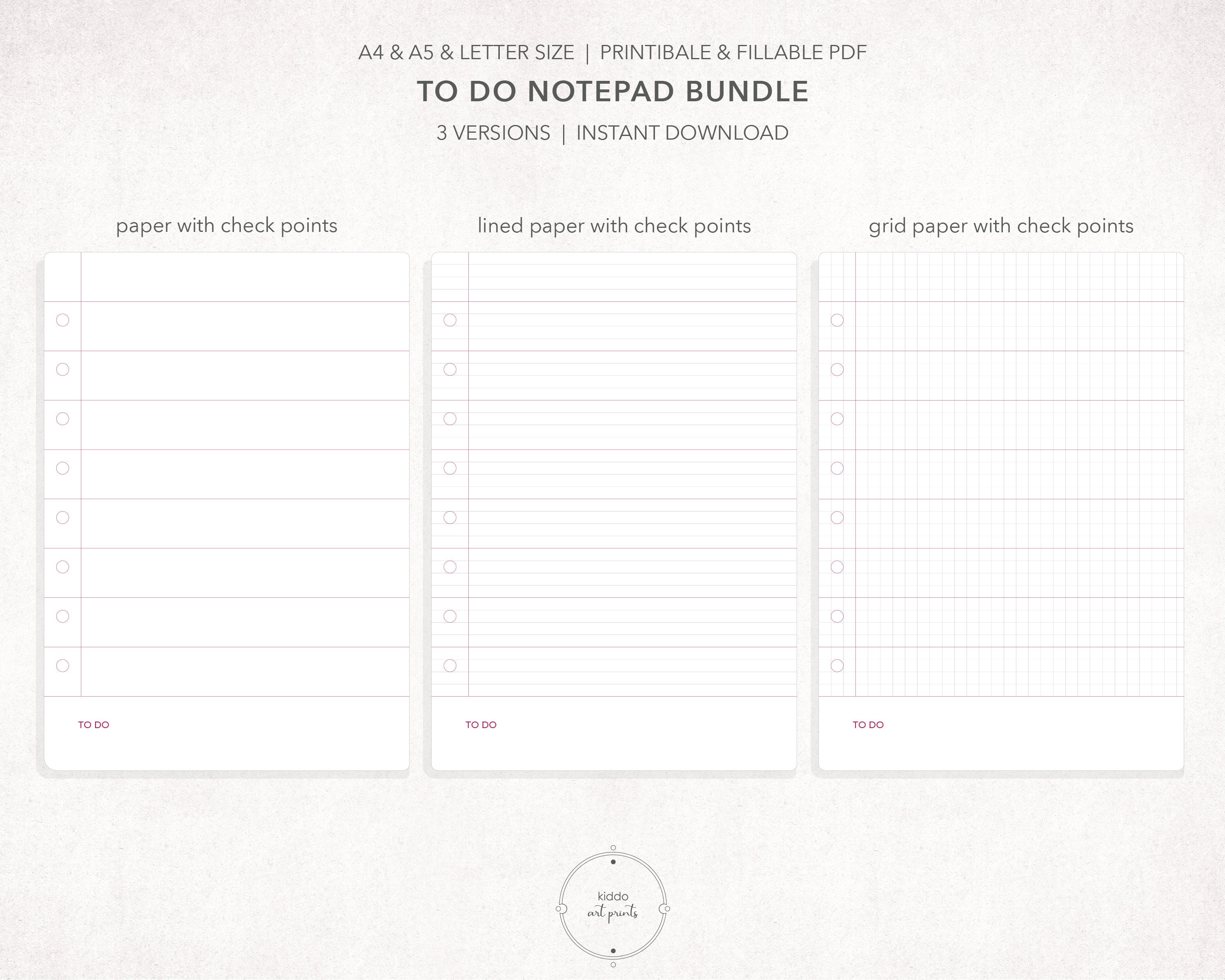 Digital Notepad Digital Note Paper Todo Goodnotes Notability Printable ...