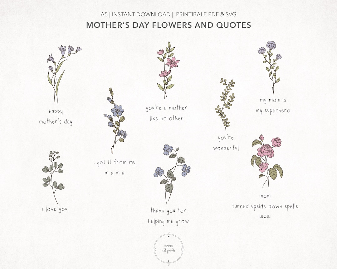 Floral Mothers Day Card Printable Mother's Day Card Mothers Day ...