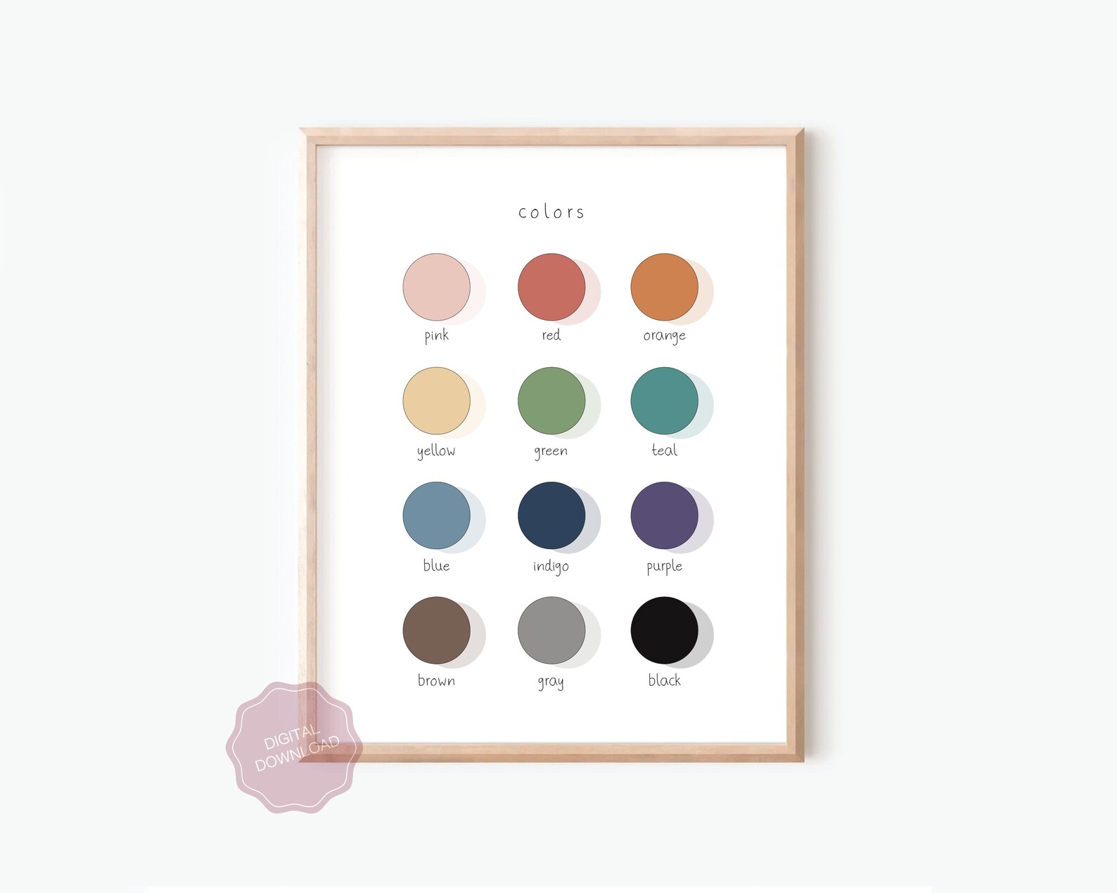 Rainbow Colors Poster, Printable Wall Art, Educational Print ...