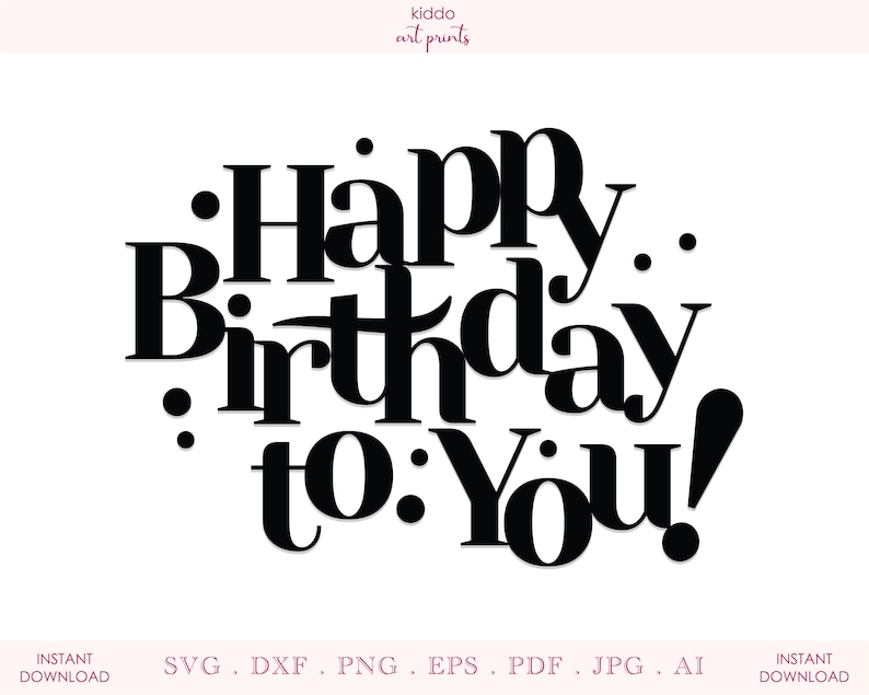 Happy Birthday SVG Party Sign Birthday Card Printable - Etsy