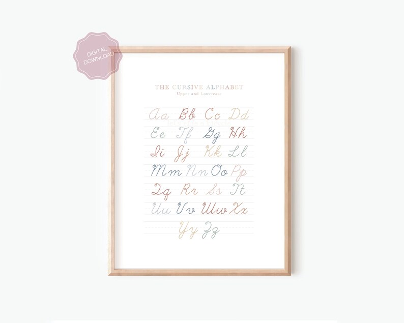Rainbow Cursive Alphabet Print, Kids Room Decor (digital Download) - Etsy