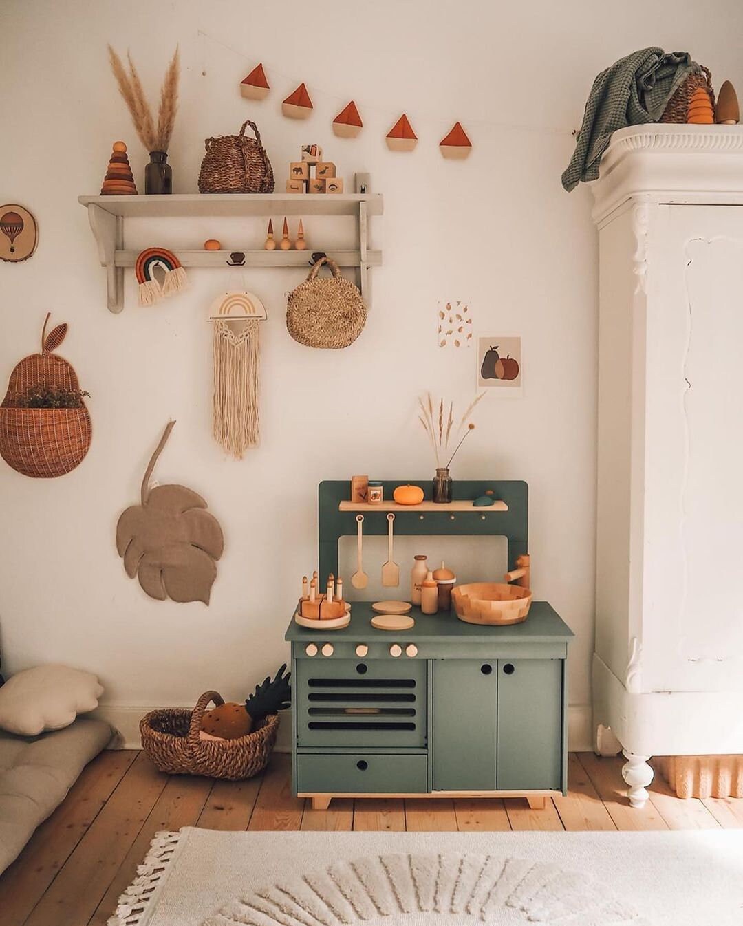 Montessori Wooden Play Kitchen Green - Etsy Canada