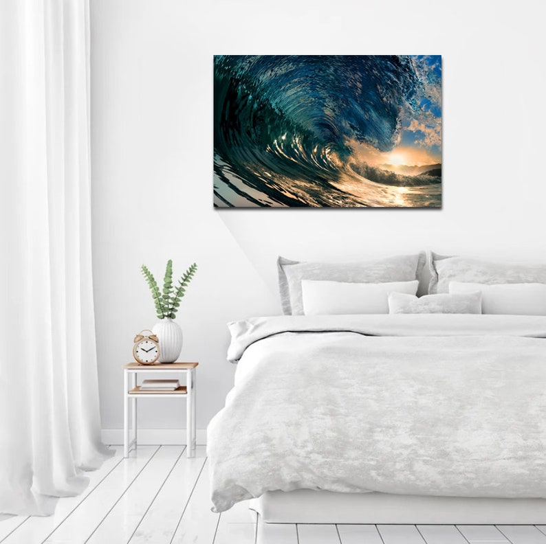 Ocean Canvas,landscape Canvas,sunset Large Wall Art,colorful Ocean ...