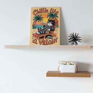 Vibrant Cool Cat Wall Art, Chillin Like a Villain, Comic Style Canvas ...