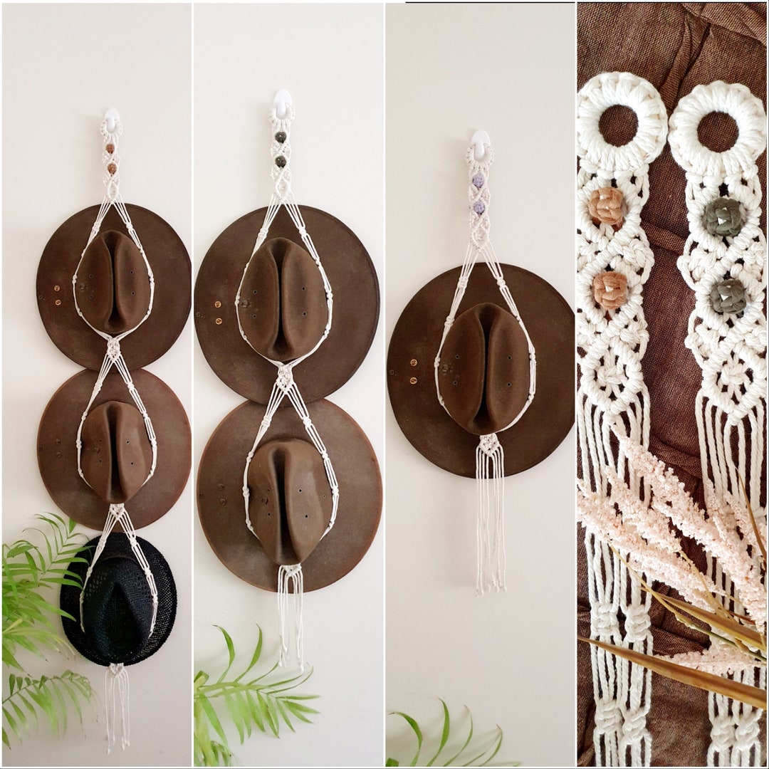 Macrame Hat Hanger,home Decor,christmas Gift,caravan Gift,hat Storage ...