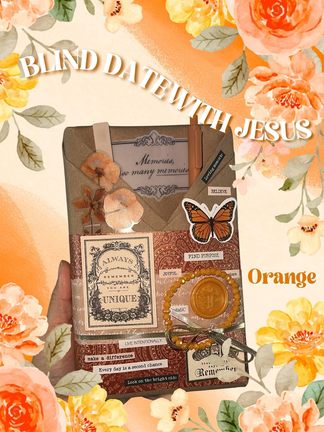 Orange-blind Date With Jesus, Journal Set, Christian Gift, Faith-based ...