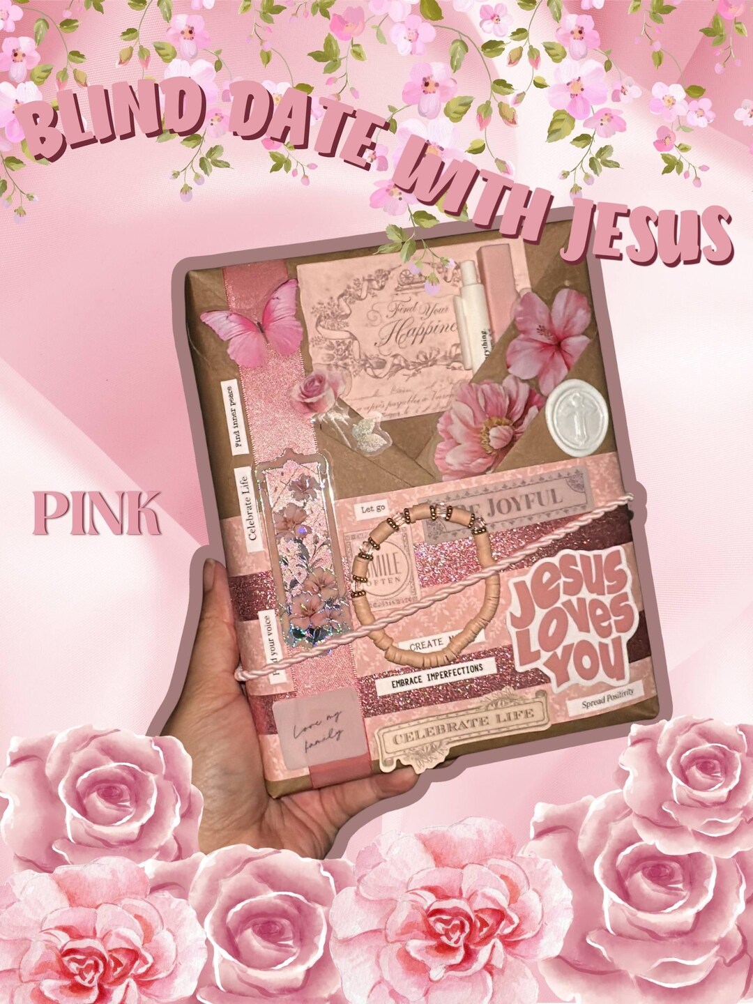 Pink-blind Date With Jesus, Journal Set, Christian Gift, Faith-based ...