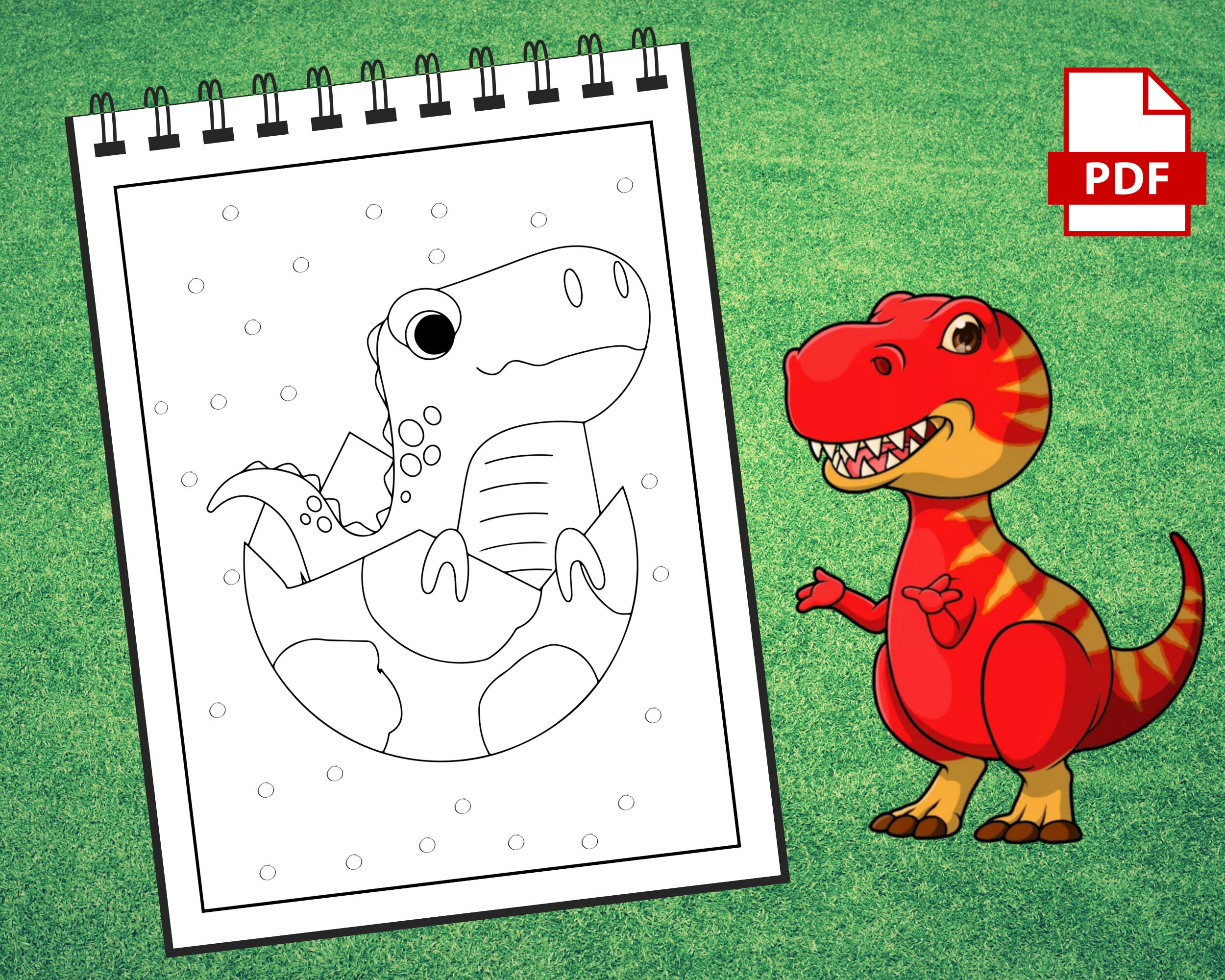 30 Dinosaur Coloring Pages VOL. 3 INSTANT DOWNLOAD Dinosaur Coloring ...