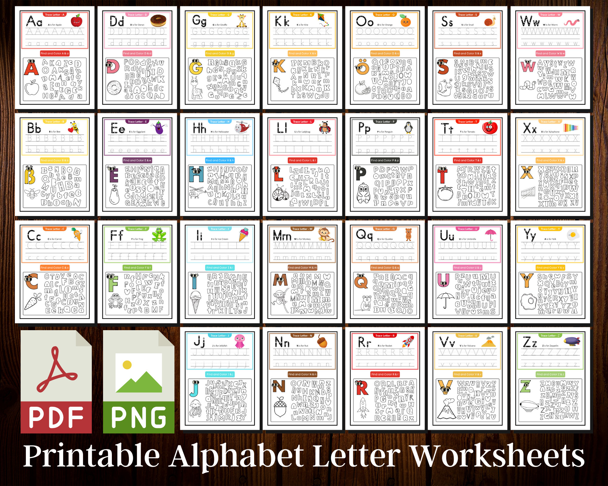 26 Printable Alphabet Letter Worksheets Alphabet Letters Tracing ...