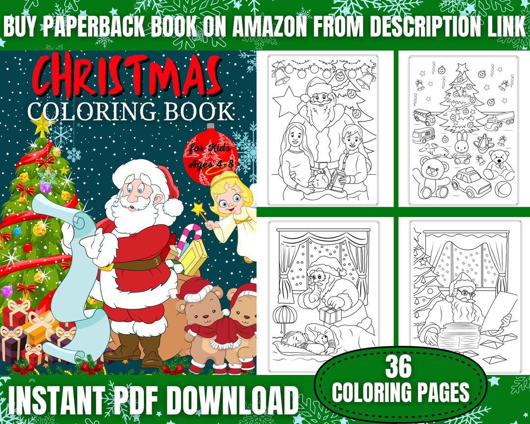 Christmas Digital Coloring Book INSTANT DOWNLOAD 36 Pages| Christmas ...