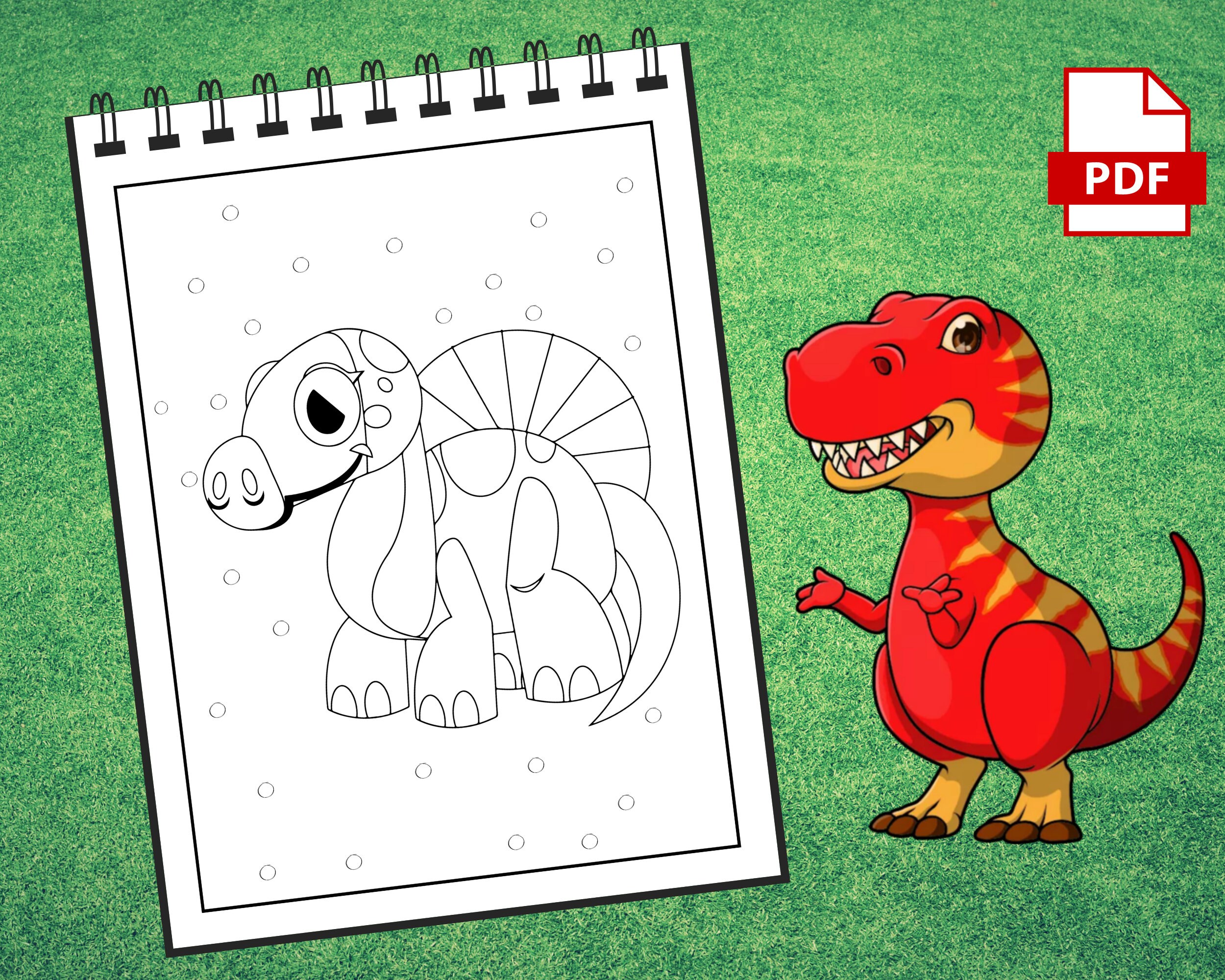 30 Dinosaur Coloring Pages VOL. 3 INSTANT DOWNLOAD Dinosaur Coloring ...