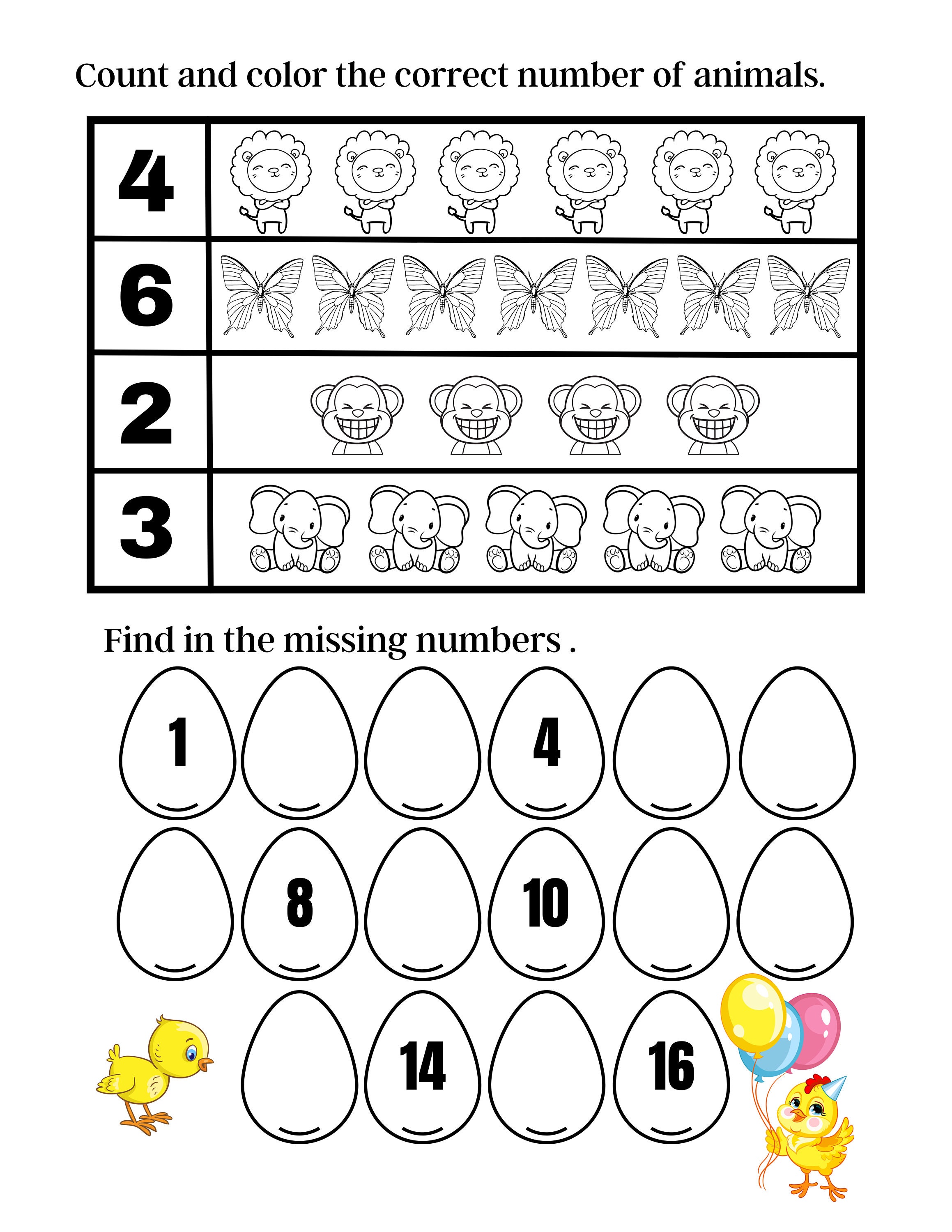24 Kindergarten Math Worksheets | Preschool-1st Grade Math | Children ...