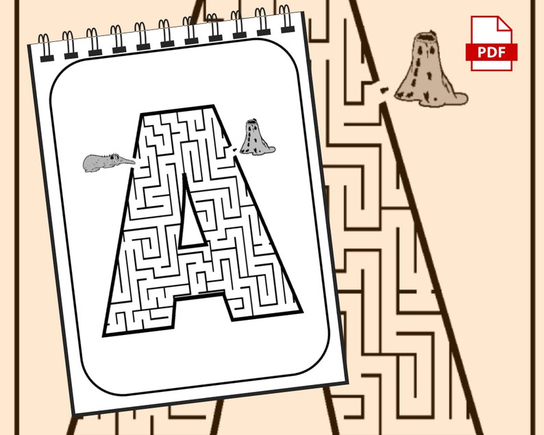 27 ALPHABET MAZES for KIDS | Printable Worksheets | Instant Download ...