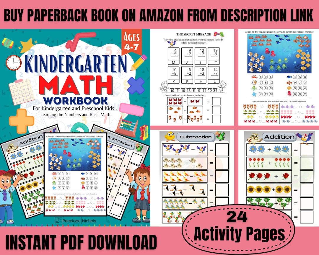 24 Kindergarten Math Worksheets | Preschool-1st Grade Math | Children ...