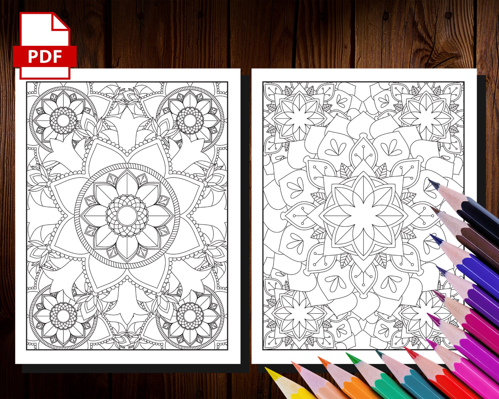 50 Relaxing Mandala Coloring Pages Printable Mandala - Etsy
