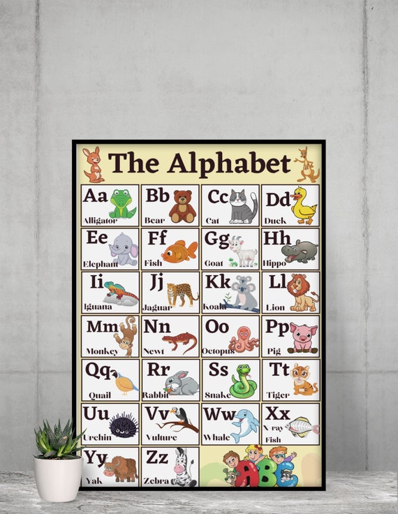 Animal Alphabet Poster INSTANT DOWNLOAD Alphabet Print | Etsy