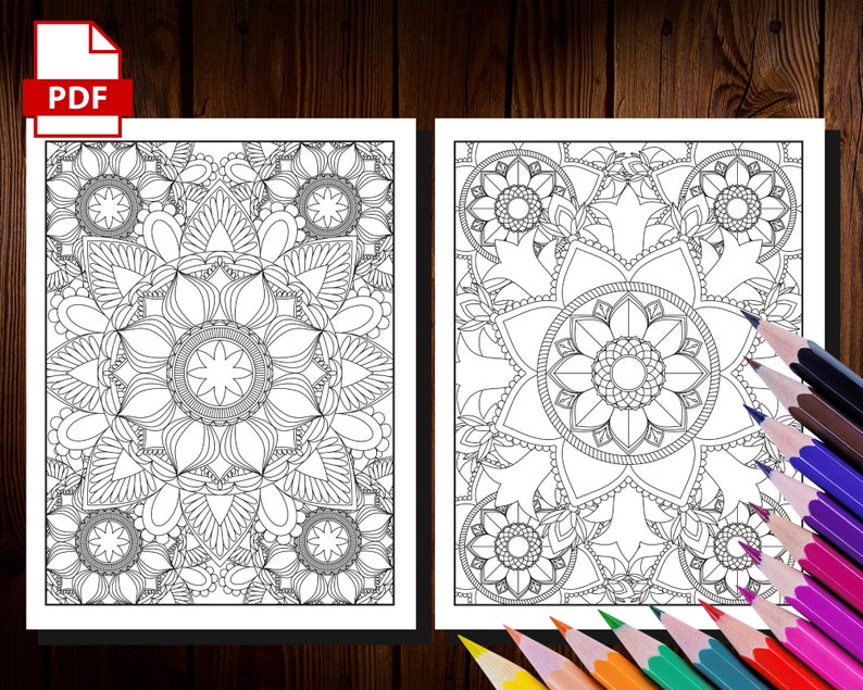 50 Relaxing Mandala Coloring Pages Printable Mandala - Etsy