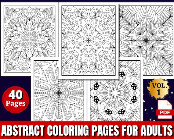 Abstract Star Coloring Pages For Adults