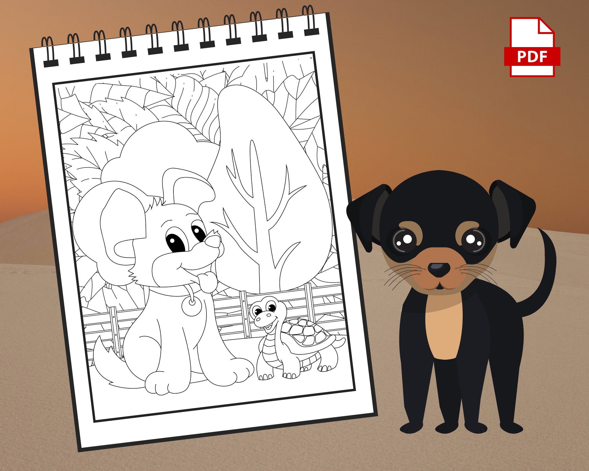 10 Adorable Dogs Printable Coloring Pages for Kids | INSTANT DOWNLOAD ...