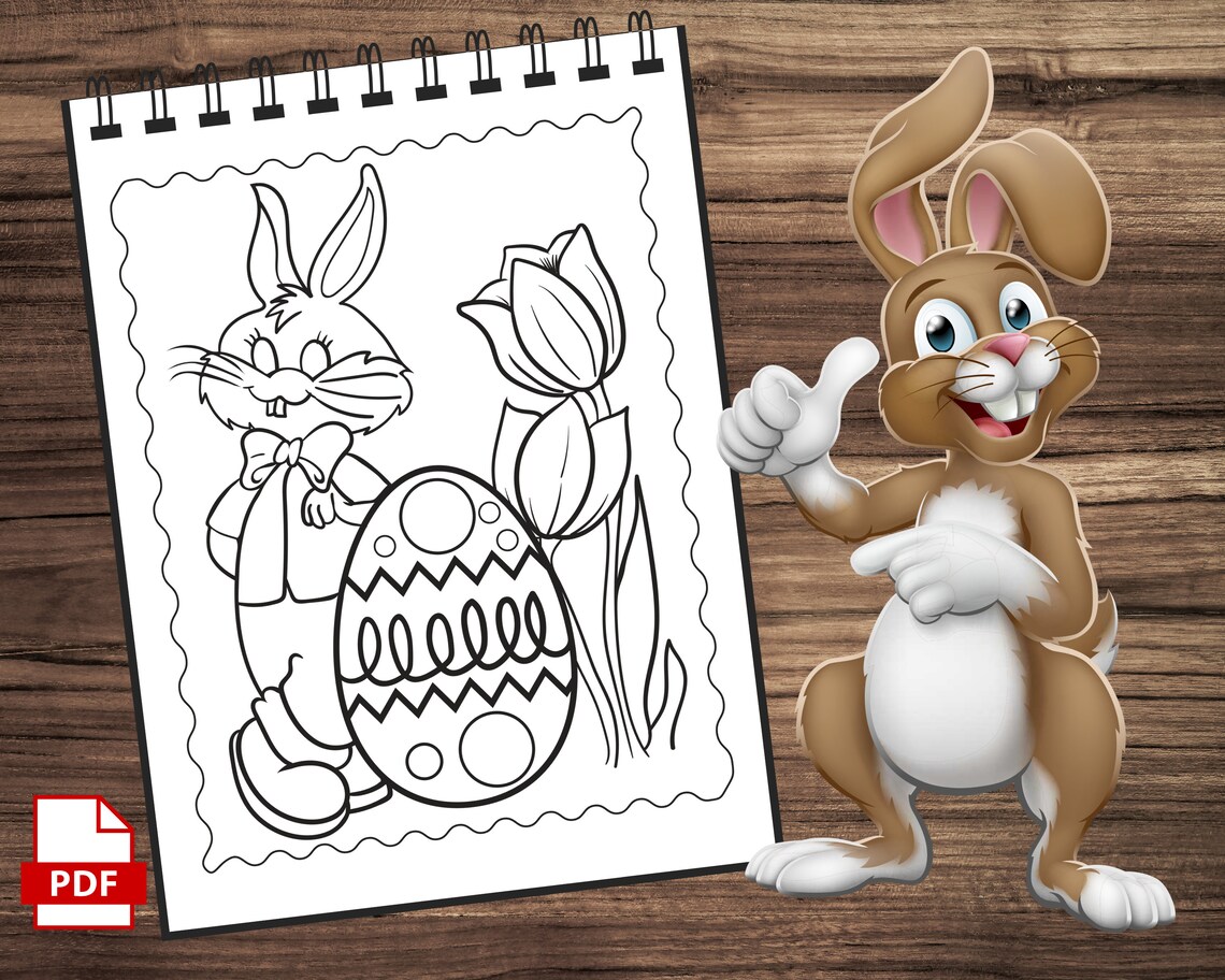 Easter Coloring Pages | 12 PAGES | Digital Download | Easter Bunnies ...