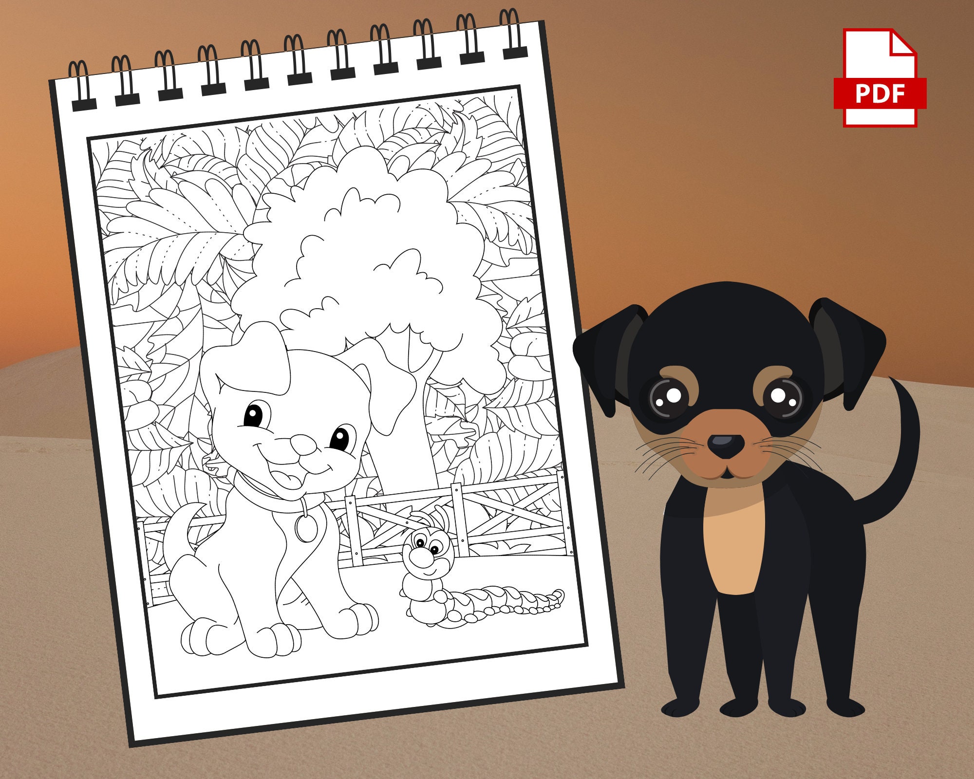 10 Adorable Dogs Printable Coloring Pages for Kids INSTANT DOWNLOAD ...