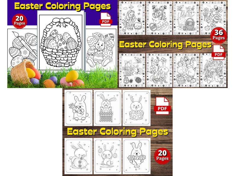BUNDLE 200+printable Easter Coloring Pages for Kids | Easter Coloring ...