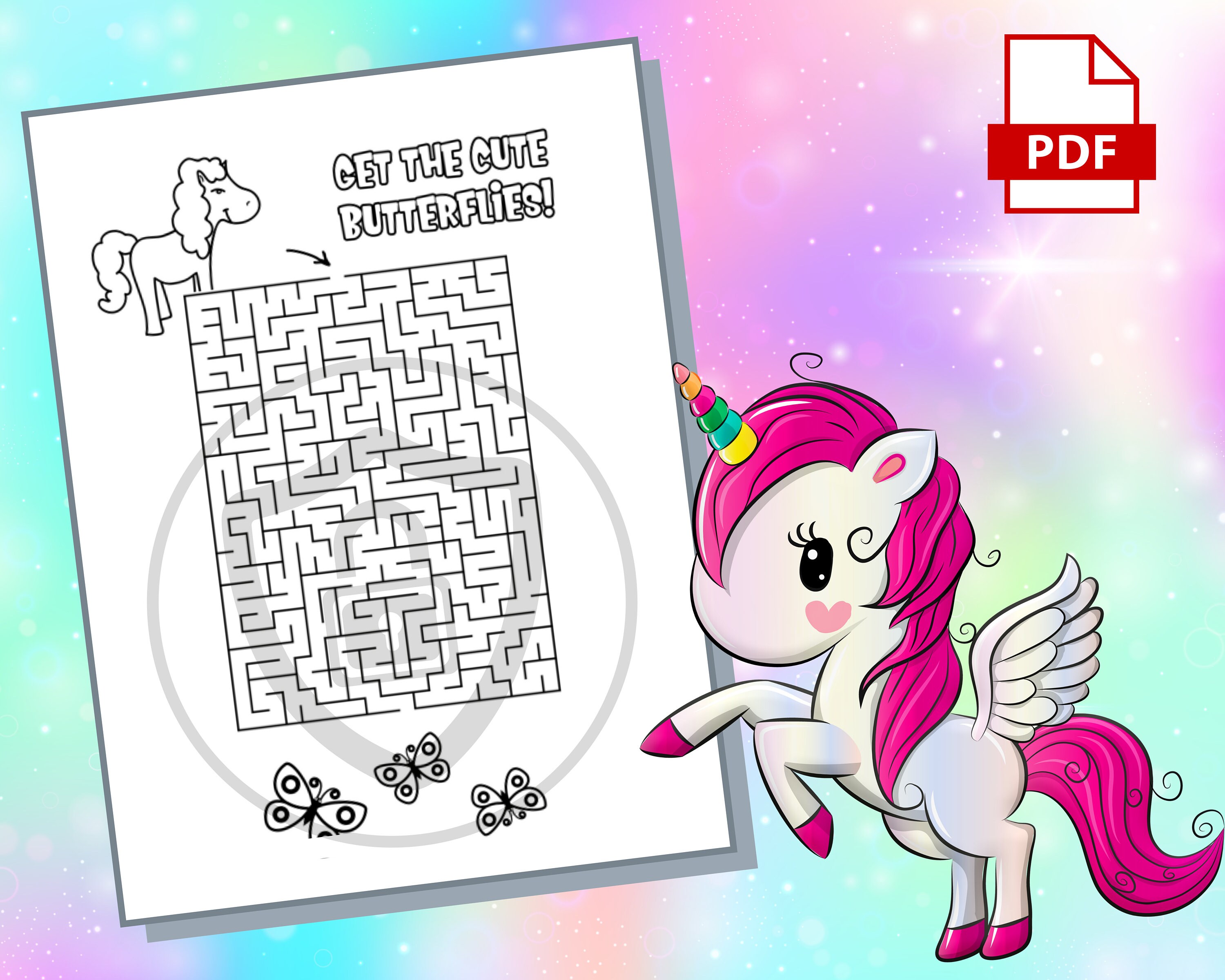 Cute Unicorn Activity Pages 30 Printable Coloring Sheets for Girls and ...