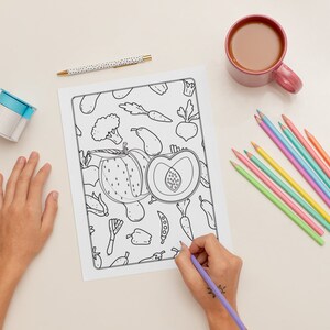 60 Fruits and Vegetables Coloring Pages | INSTANT DOWNLOAD | Color ...