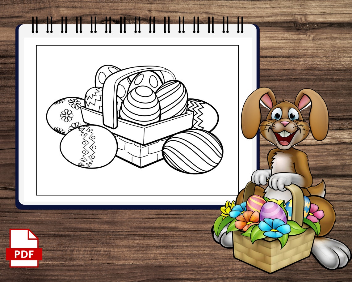 Easter Coloring Pages | 20 PAGES | Digital Download | Easter Bunnies ...