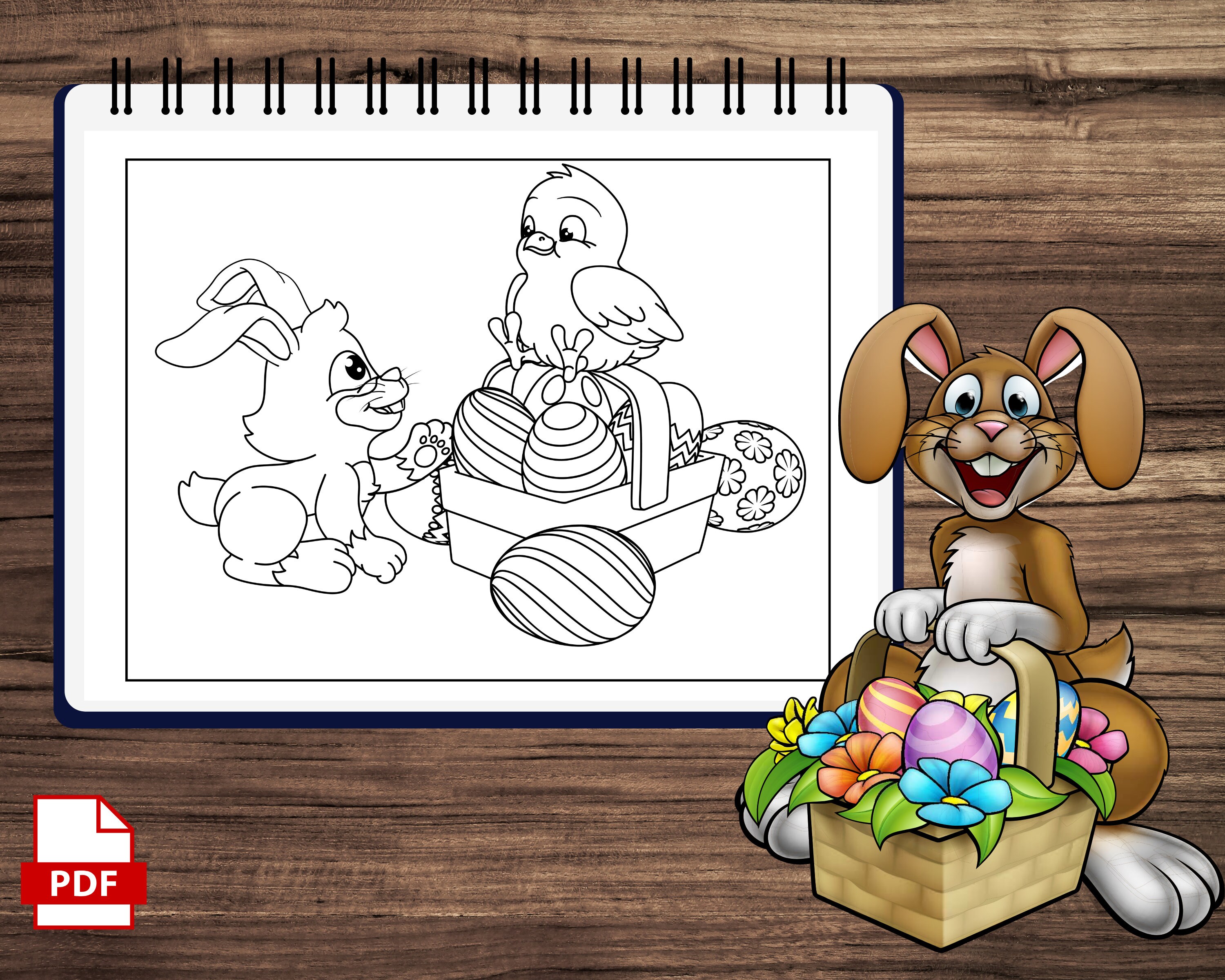 Easter Coloring Pages | 20 PAGES | Digital Download | Easter Bunnies ...